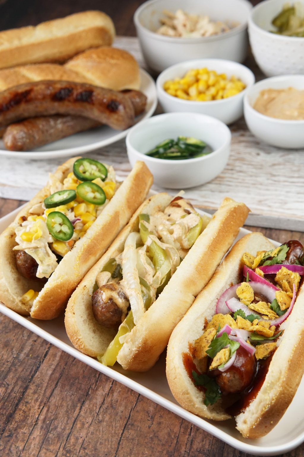 Grilled Brats & Toppings Bar - A Food Lover's Kitchen