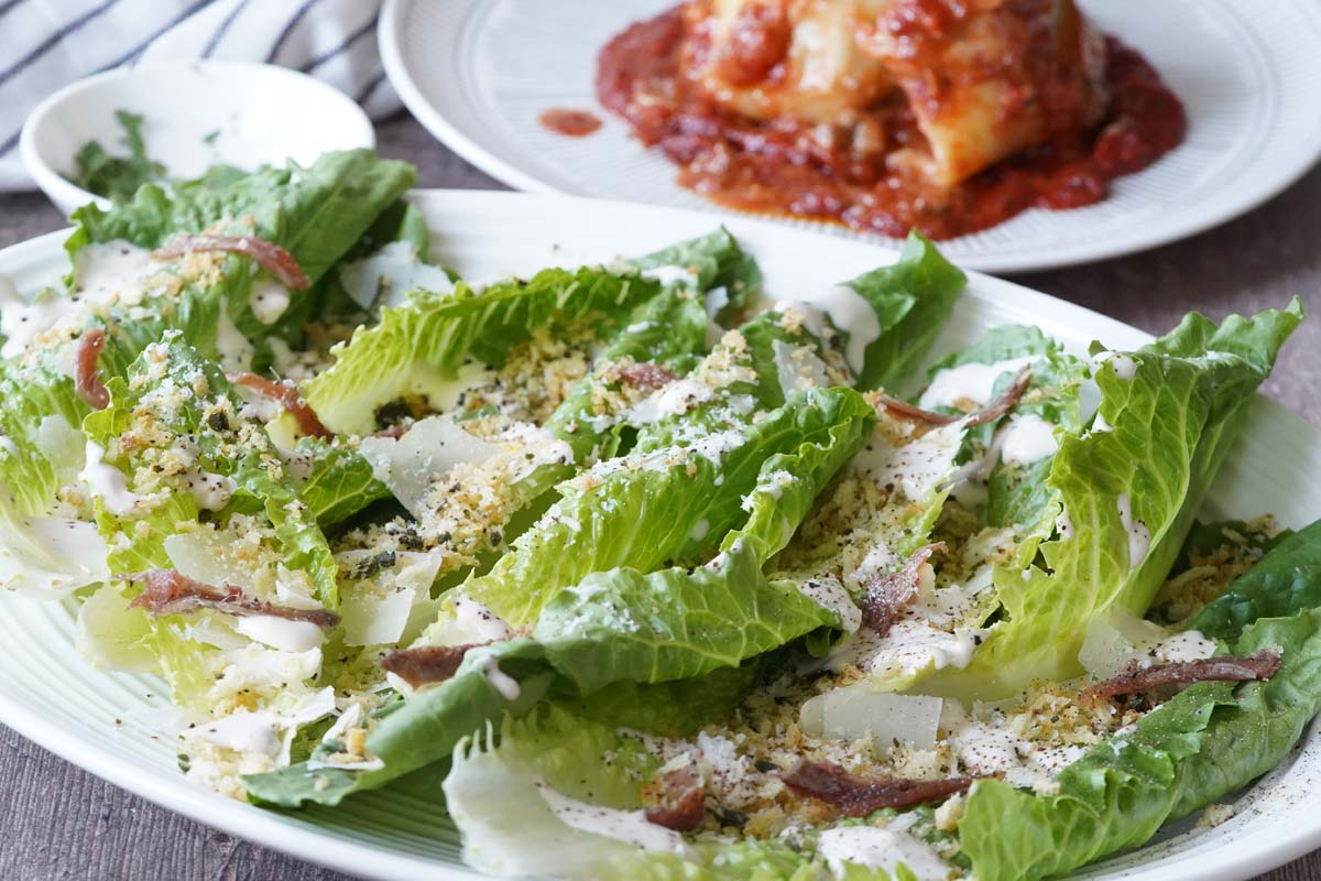 Caesar Salad with Crispy Breadcrumbs - A Food Lover's Kitchen