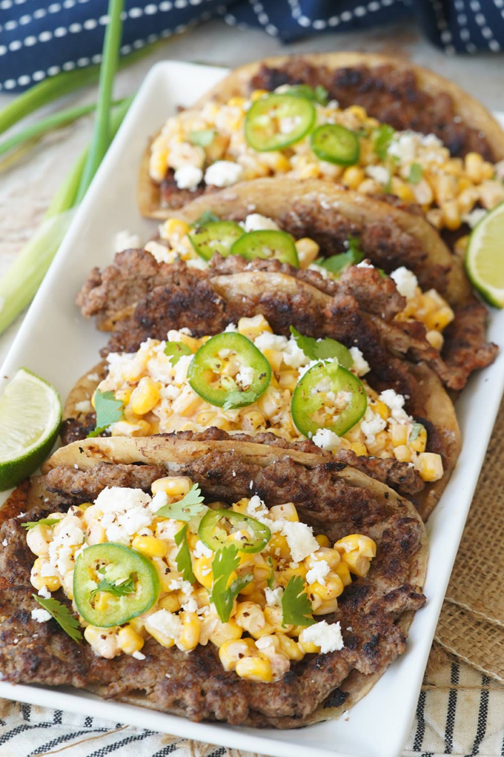 Elote Smash Burger Tacos - A Food Lover's Kitchen