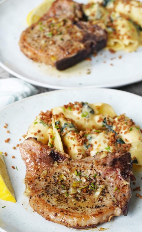 Garlic Butter Pork Chops with Elevated Mac & Cheese - A Food Lover's ...