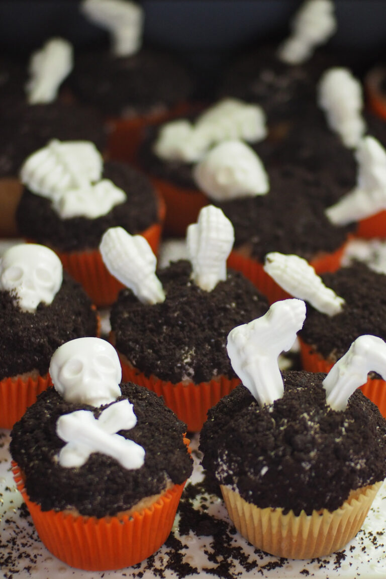 Spooky Skeleton Graveyard Cupcakes - A Food Lover's Kitchen