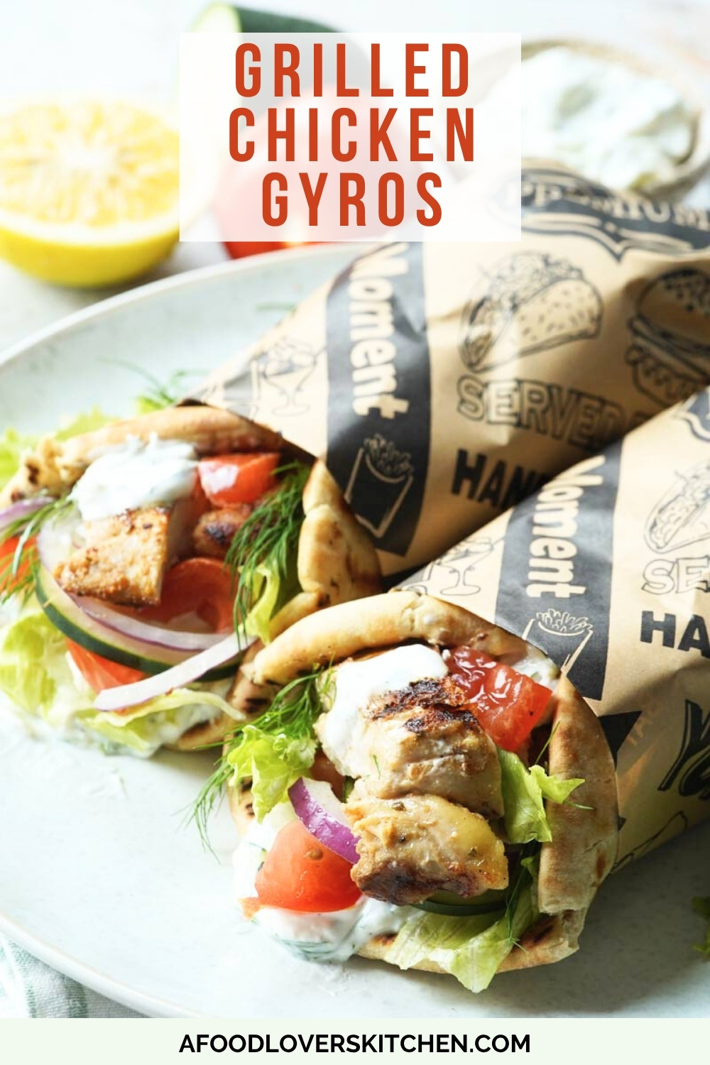 Grilled Chicken Pita with Tzatziki - A Food Lover's Kitchen