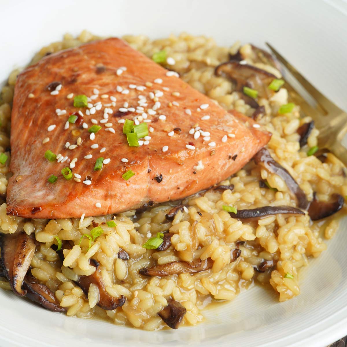 Japanese Risotto & Pan Fried Salmon - A Food Lover's Kitchen