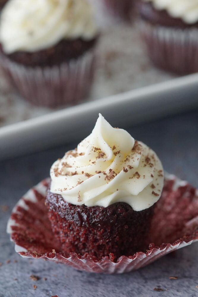 Mini Red Velvet Cupcakes - A Food Lover's Kitchen