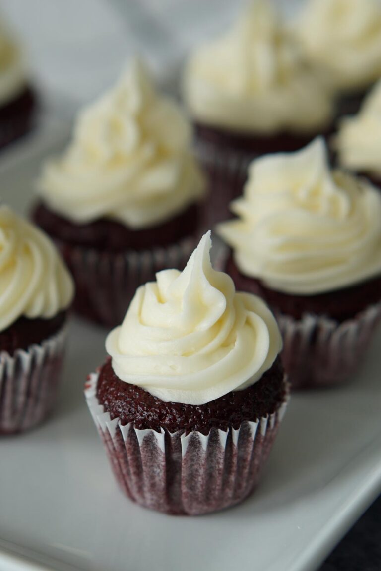 Mini Red Velvet Cupcakes - A Food Lover's Kitchen
