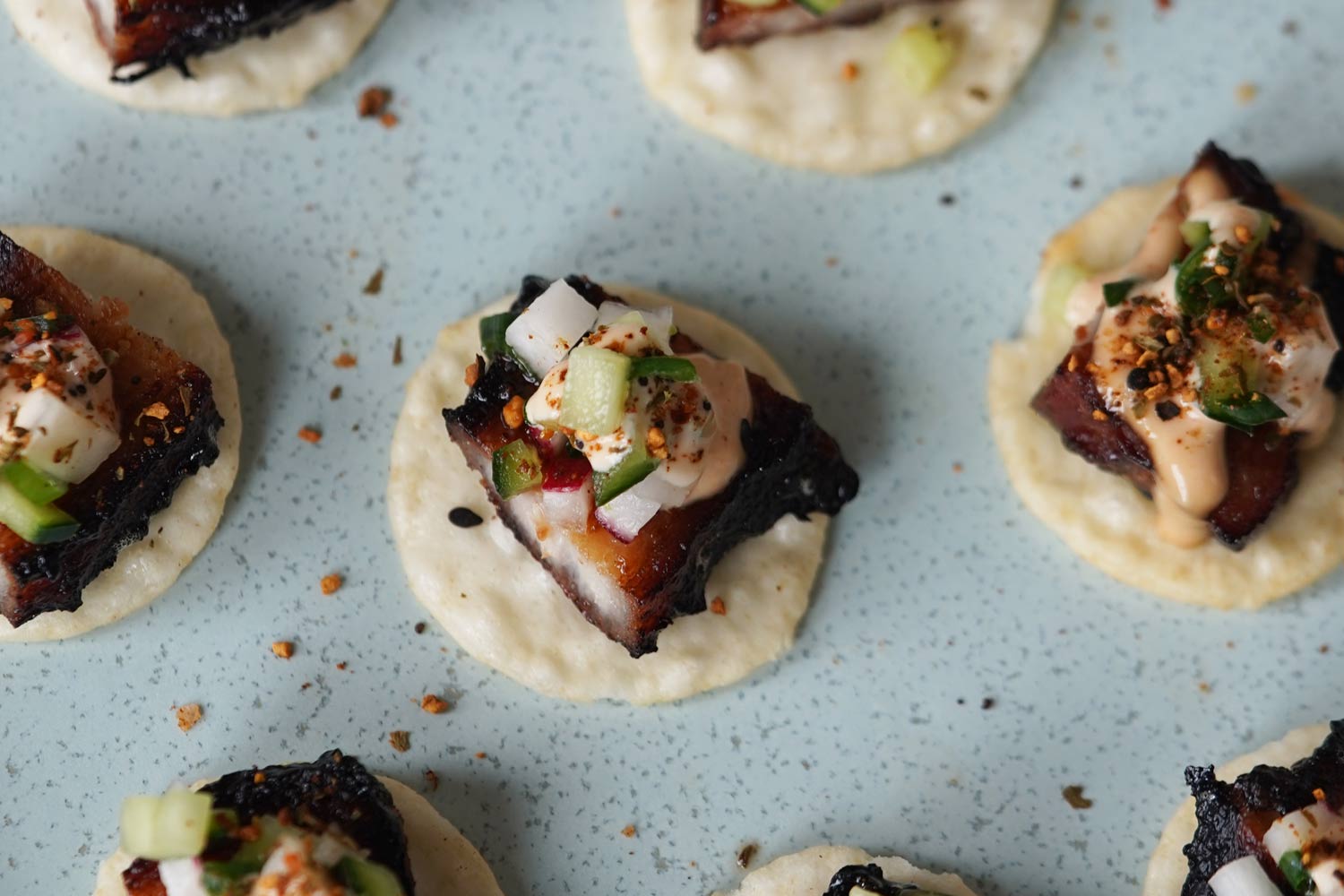 Caramelized Pork Belly Rice Crackers - A Food Lover's Kitchen
