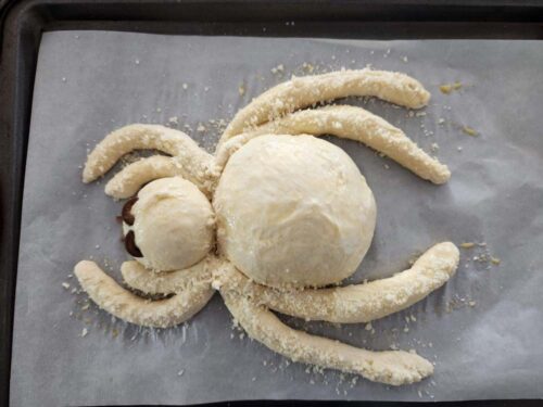 Spider Breadstick Bowl for Halloween - A Food Lover's Kitchen