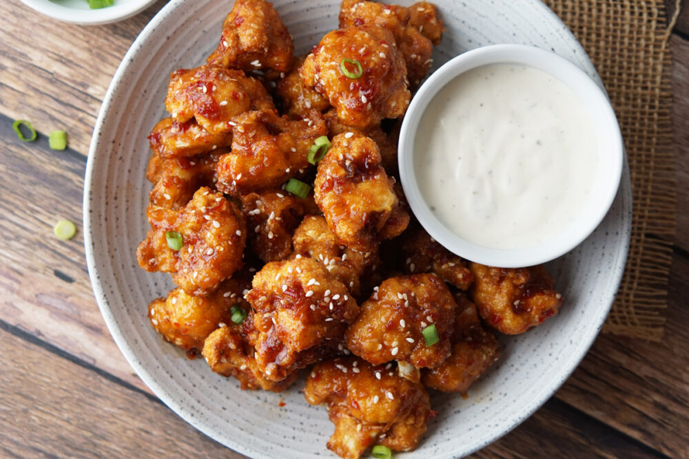 Sweet Chili Cauliflower Wings - A Food Lover's Kitchen