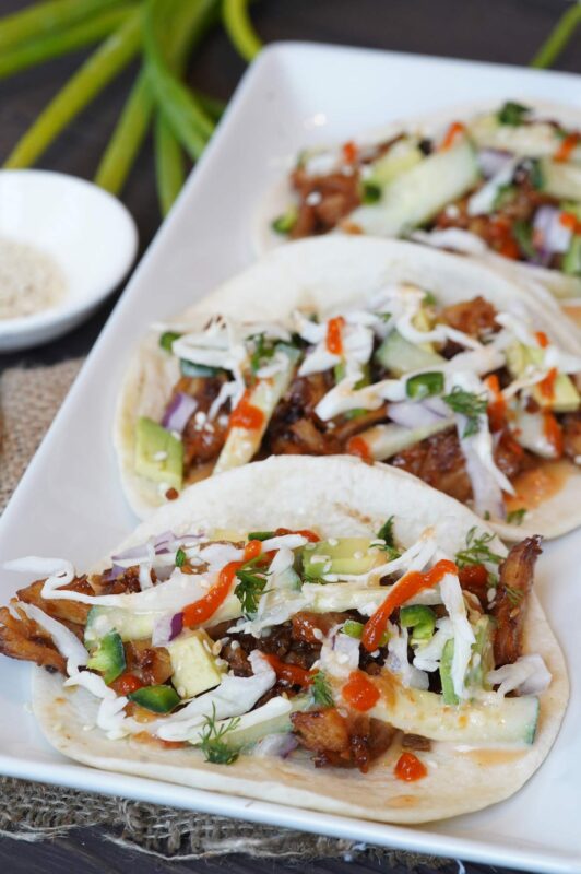 Teriyaki Chicken Tacos with Cucumber - A Food Lover's Kitchen